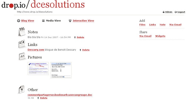drop.io, un super espace de partage de fichiers - Descary.com ...